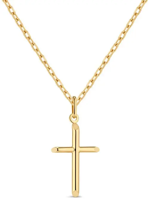 DEVATA Cross Tube Pendant With Cable Chain Necklace