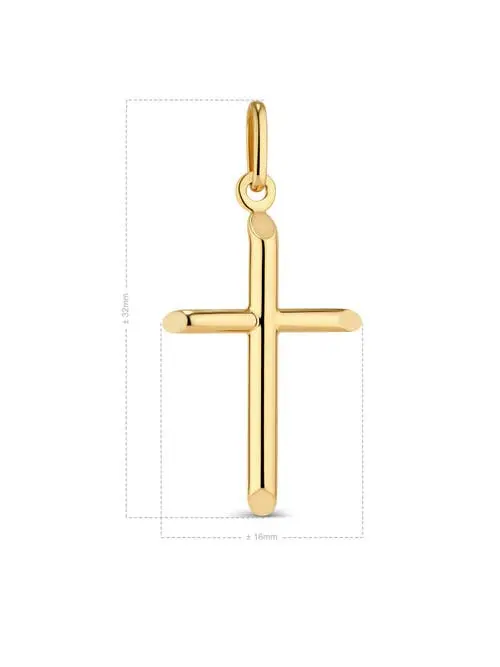 DEVATA Cross Tube Pendant With Cable Chain Necklace