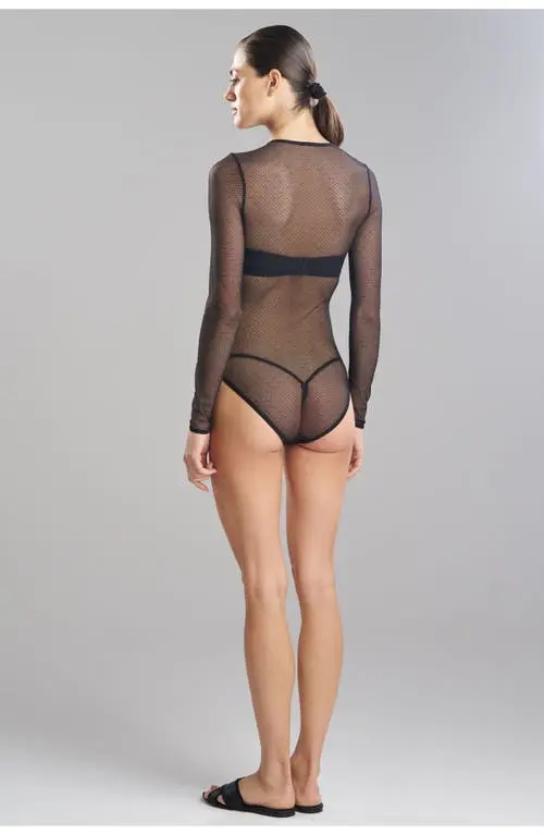 Natori Mesh Sequin Emblished Bodysuit