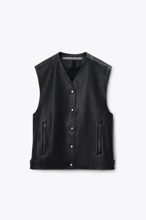 Alexander Wang Boxy Moto Vest