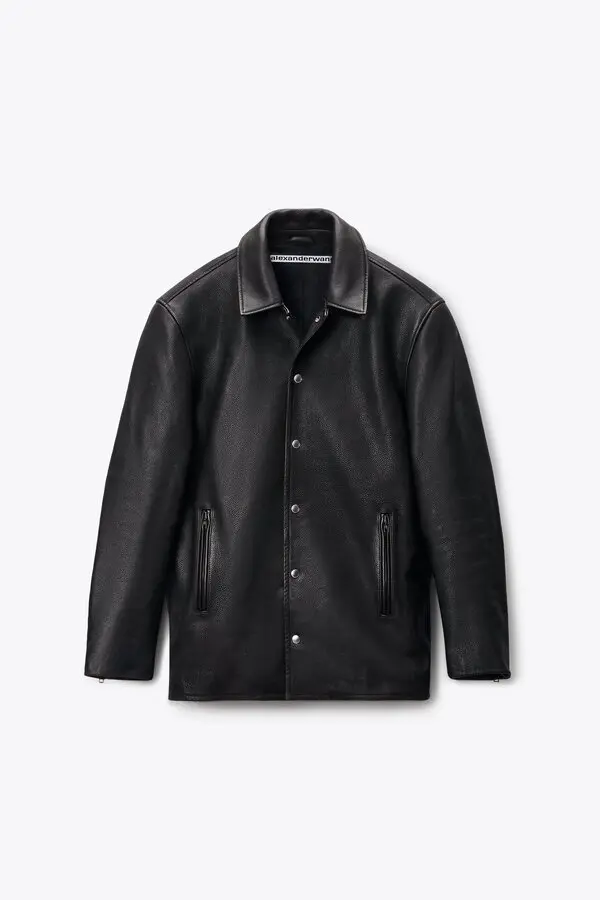 Alexander Wang Snap Front Jacket W/ Spread Collar