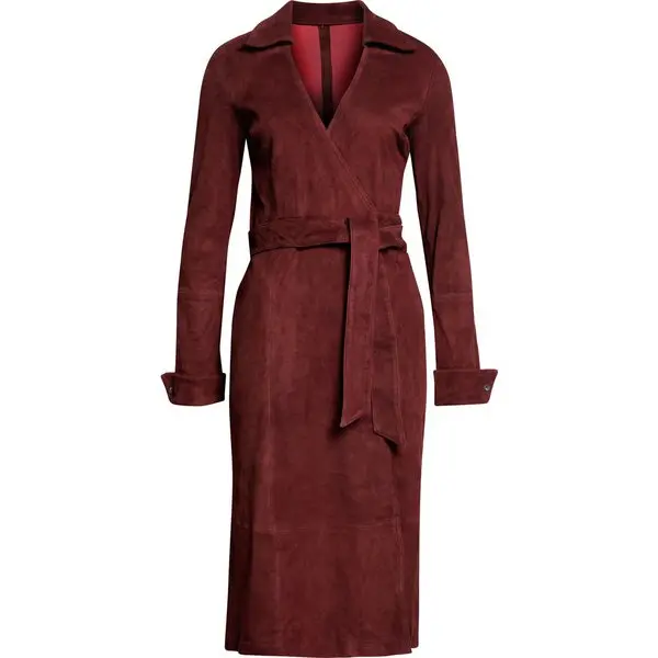 Diane Von Furstenberg Antonia Suede Wrap Dress