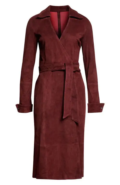 Diane Von Furstenberg Antonia Suede Wrap Dress