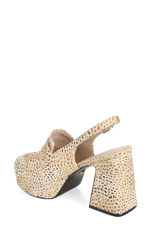 CECILIA NEW YORK Pirate Genuine Calf Hair Slingback Platform Loafer Pump