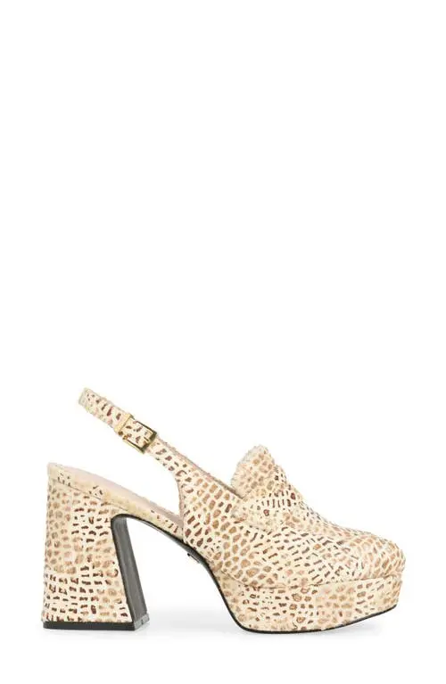 CECILIA NEW YORK Pirate Genuine Calf Hair Slingback Platform Loafer Pump