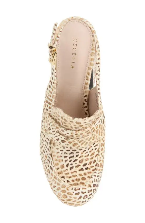 CECILIA NEW YORK Pirate Genuine Calf Hair Slingback Platform Loafer Pump