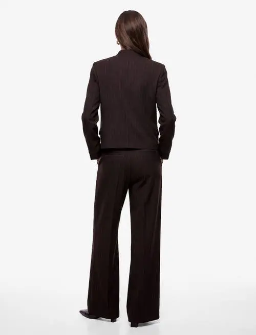 Koton High Rise Pleated Wide Leg Trousers With Belt