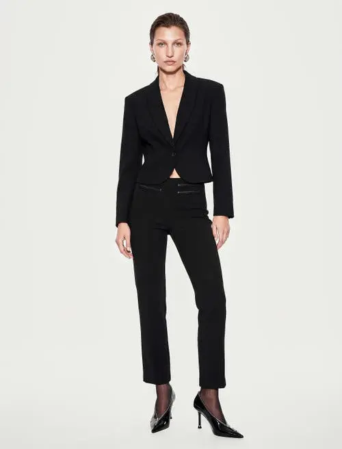 Koton Long Sleeve Shawl Collar Cropped Blazer Jacket