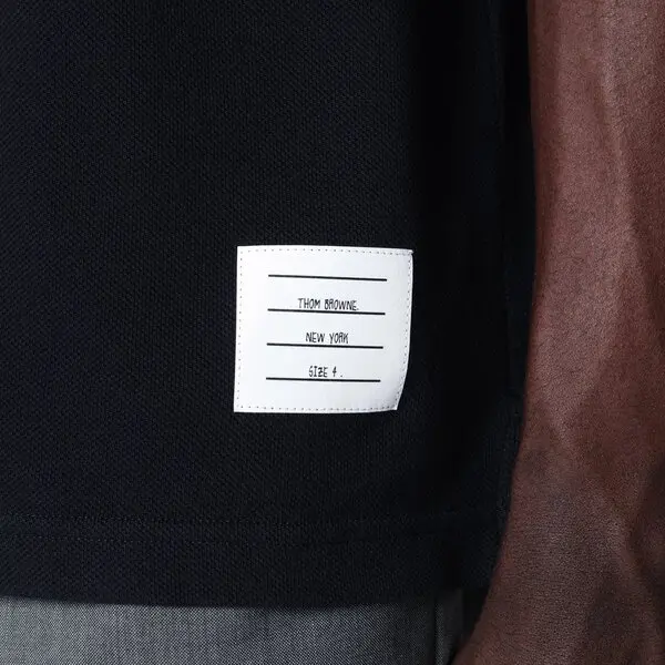 Thom Browne Navy Cotton Polo Shirt