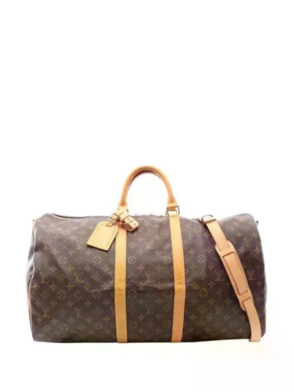 LOUIS VUITTON 2001 Monogram Keepall Bandouliere 55 Travel Bag