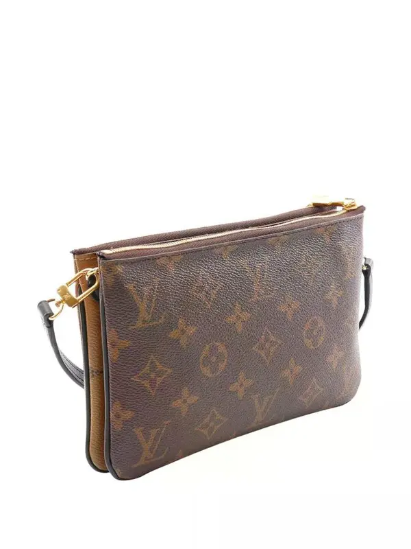 LOUIS VUITTON 2020 Monogram Giant Reverse Double Zip Pochette Crossbody Bag