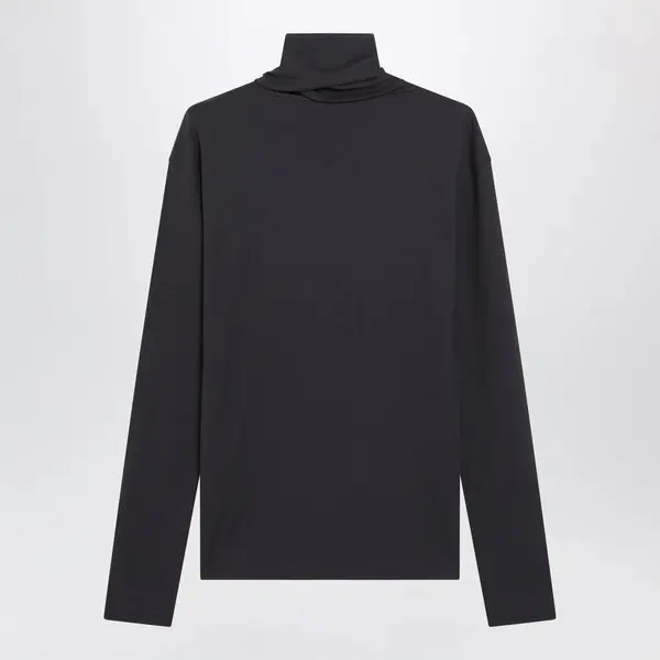 LEMAIRE Dark Grey Long-sleeved Sweater With Scarf Detail - Gray