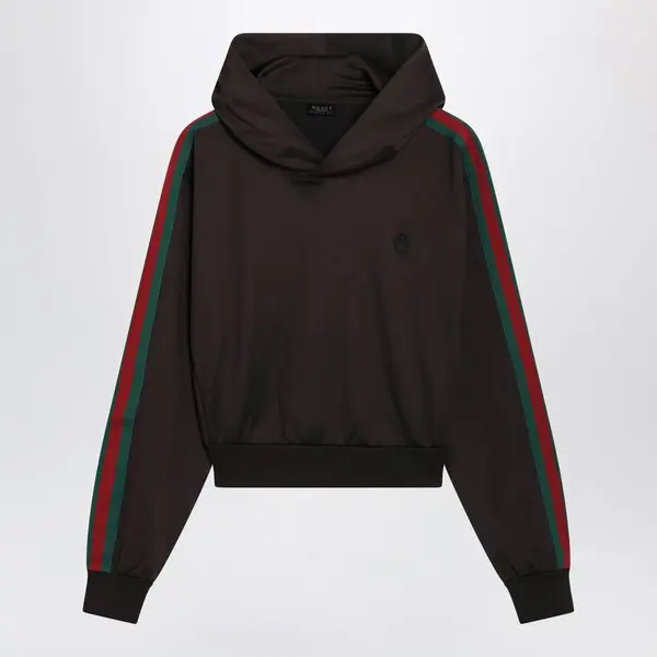 Gucci Deep Chocolate Cropped Sweatshirt In Stretch Jersey - Brown