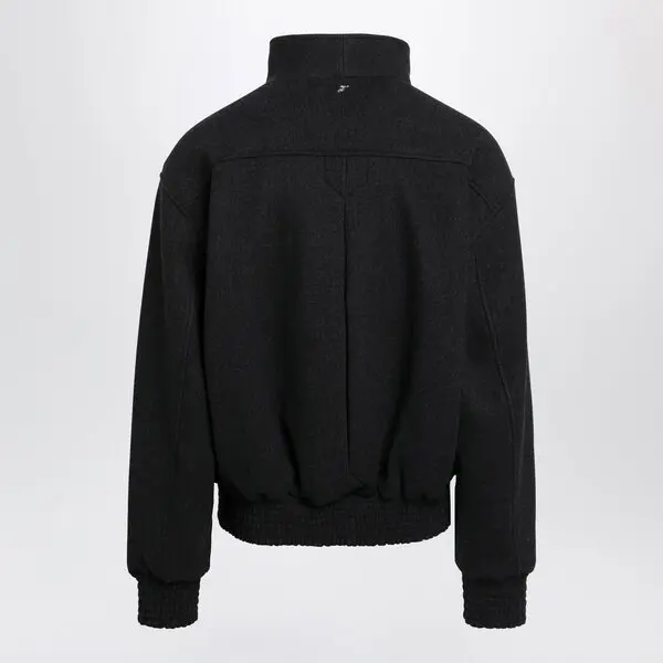 Jacquemus Dark Grey Bomber Jacket In Wool Blend
