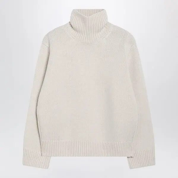 TOTEME Oversized Almond-colored Wool Turtleneck - Cream