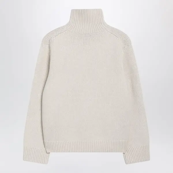 TOTEME Oversized Almond-colored Wool Turtleneck - Cream