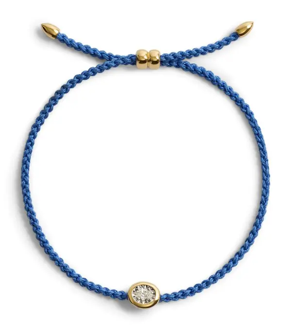 Monica Vinader Gold Vermeil And Diamond Cord Bracelet - Blue