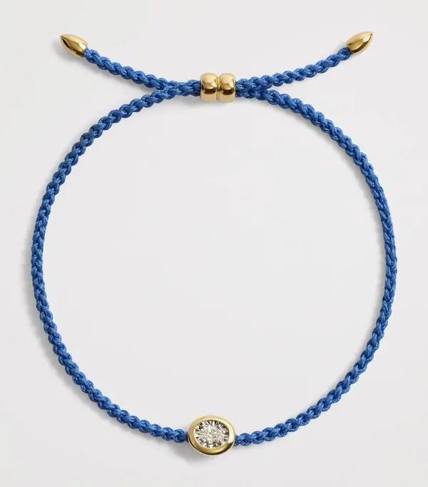 Monica Vinader Gold Vermeil And Diamond Cord Bracelet - Blue