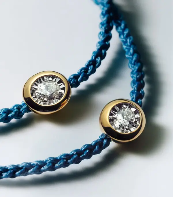 Monica Vinader Gold Vermeil And Diamond Cord Bracelet - Blue