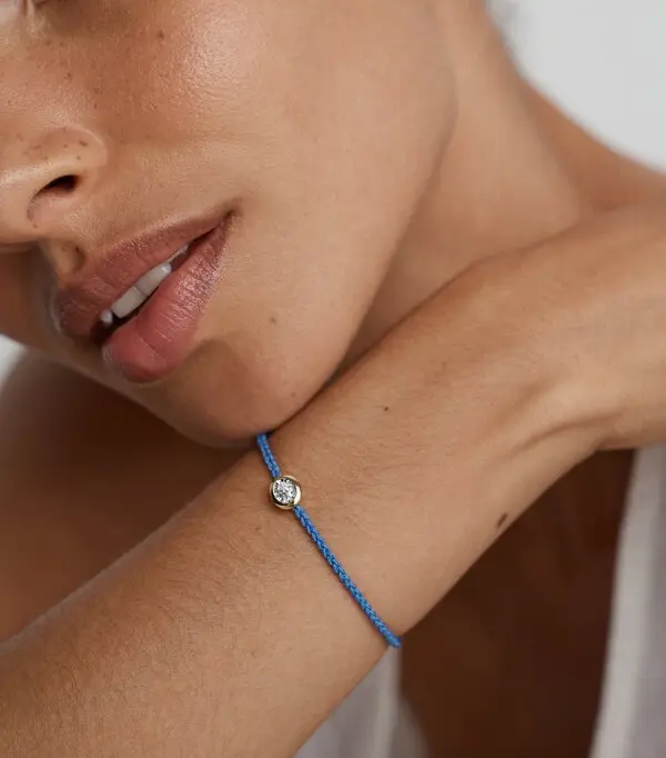 Monica Vinader Gold Vermeil And Diamond Cord Bracelet - Blue