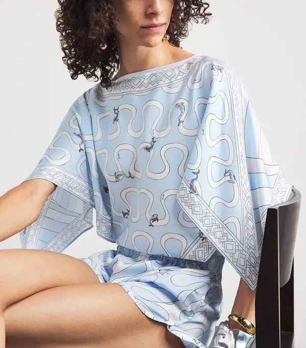 Emilio Pucci Silk Printed Cape