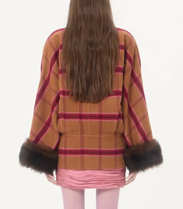 Valentino Garavani Wool Check Wrap Jacket