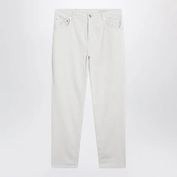 Brunello Cucinelli Ice-coloured Corduroy Trousers - Gray