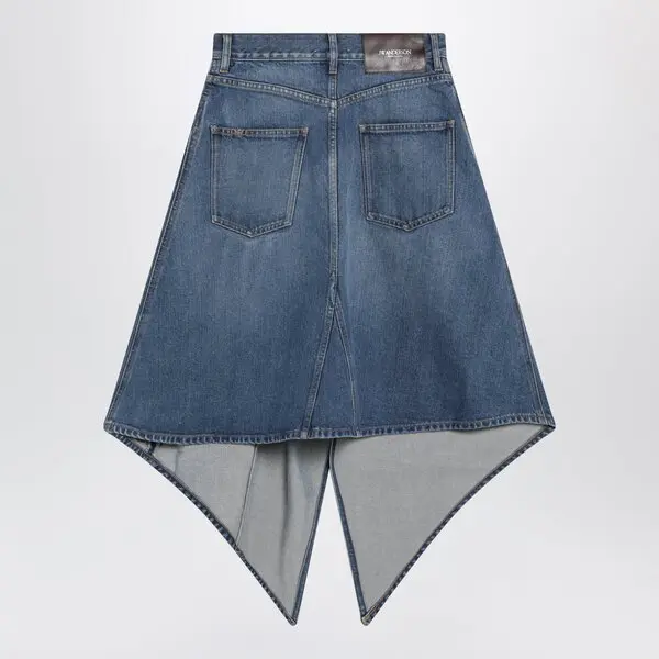 JW Anderson Asymmetric Skirt In Washed Denim