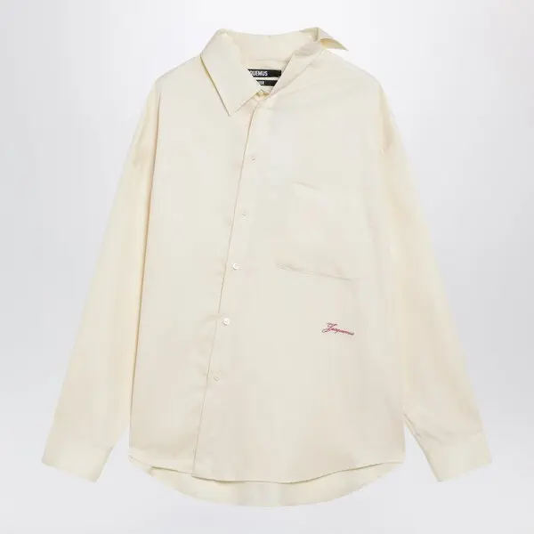Jacquemus Light Asymmetric Cotton Shirt - Cream
