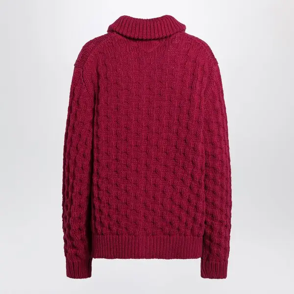 Prada Raspberry Virgin Wool Cardigan