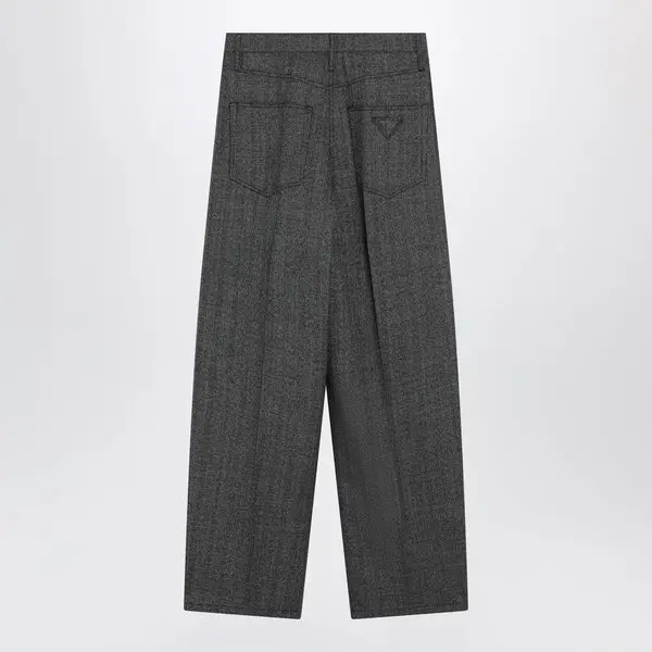 Prada Grey Tailored Wool Trousers