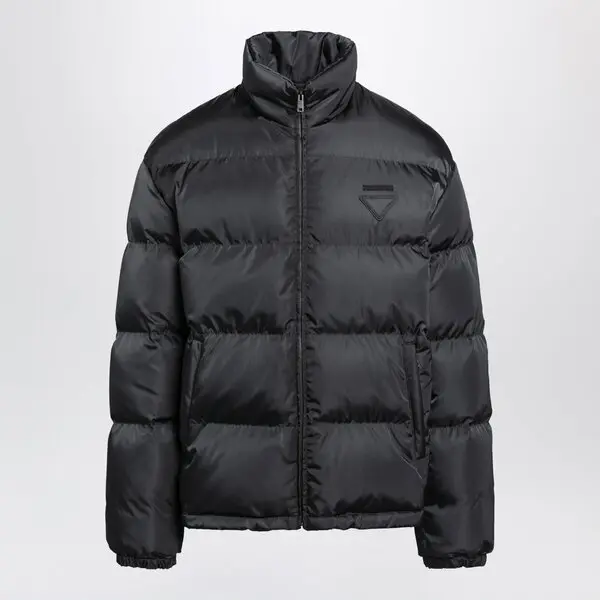 Prada Smoke Grey Re-nylon Down Jacket - Black