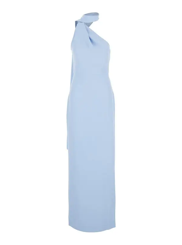 Solace London One-shoulder Light Fabric Long Dress With Back Slit