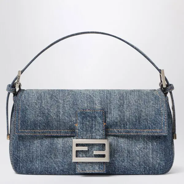 Fendi Baguette 26424 Light Denim Bag - Blue
