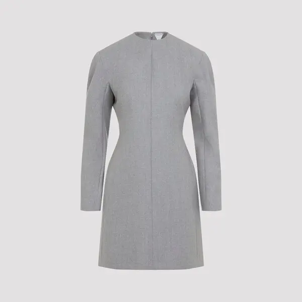 Bottega Veneta Compact Wool Mini Dress - Grey