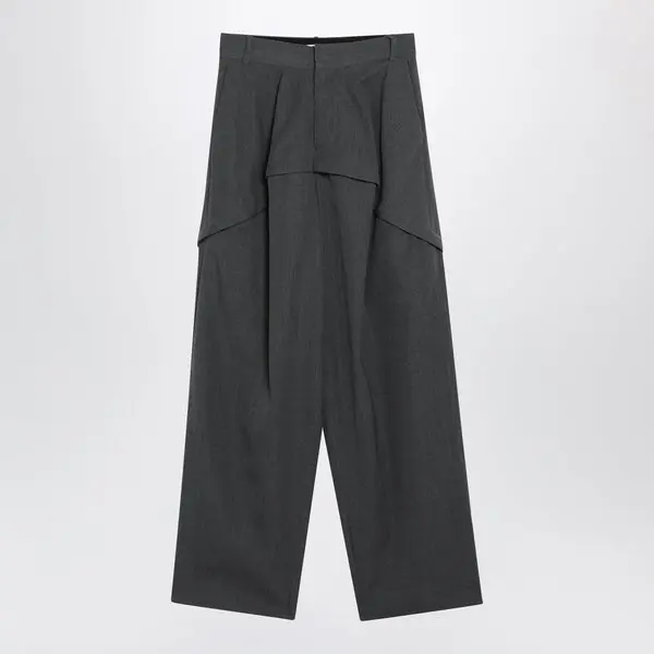 Loewe Charcoal Grey Melange Wool Trousers