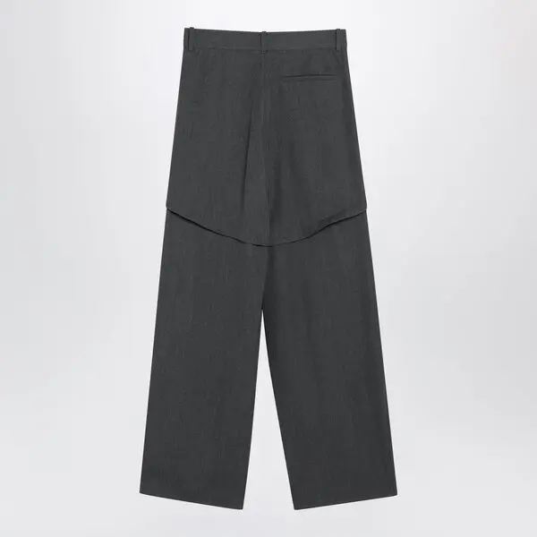 Loewe Charcoal Grey Melange Wool Trousers