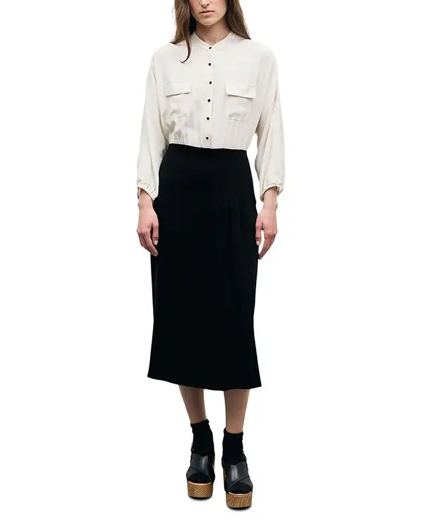 Gerard Darel Cassy Colorblocked Shirt Top Dress