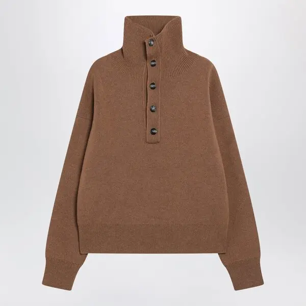 AMI Paris Camel Wool Sweater - Cream