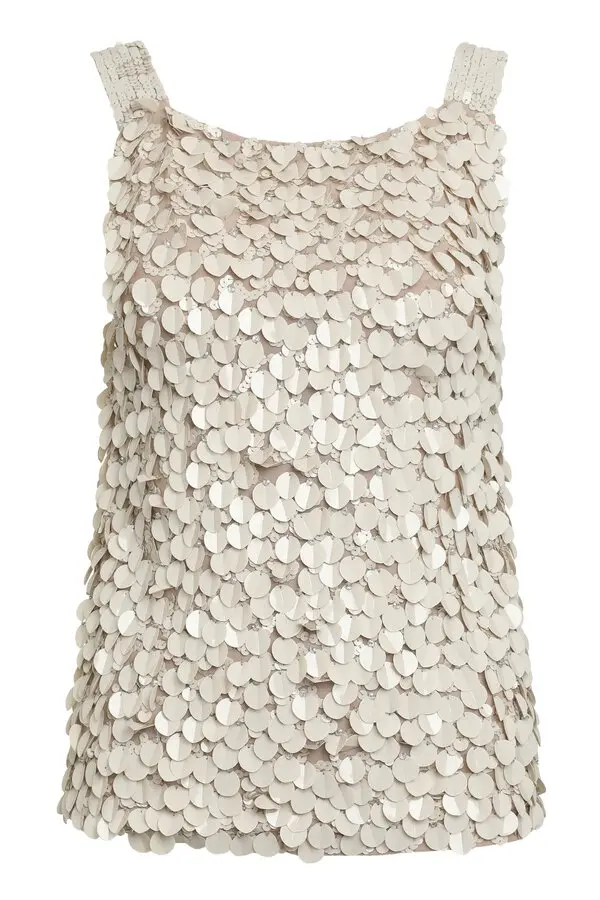 PAROSH Sequin-embellished Mini Dress