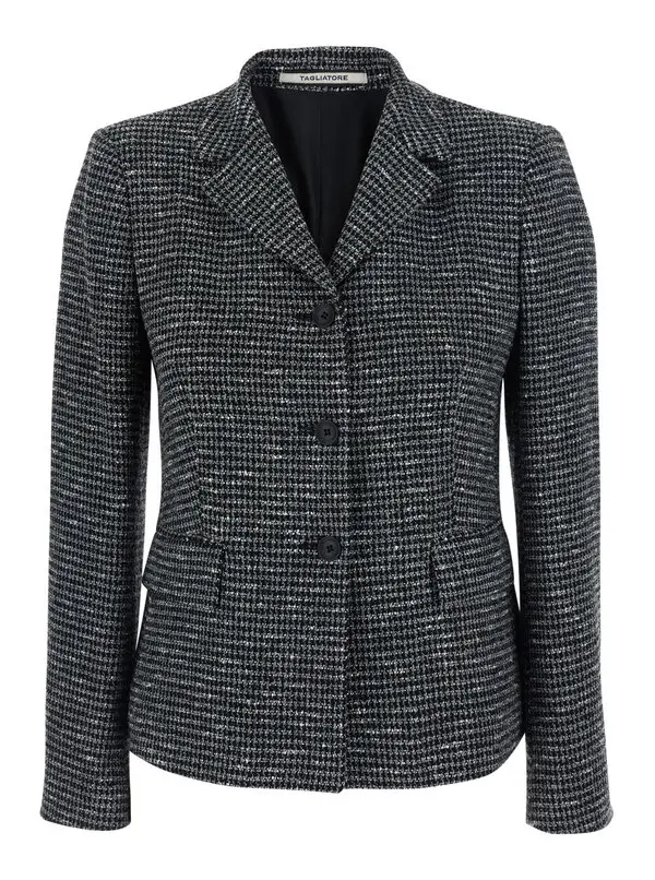 Tagliatore Daria Slim Single-breasted Check Jacket With Notched Lapels