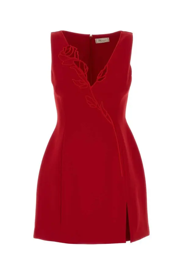Blumarine Red Stretch Cady Mini Dress - Pink