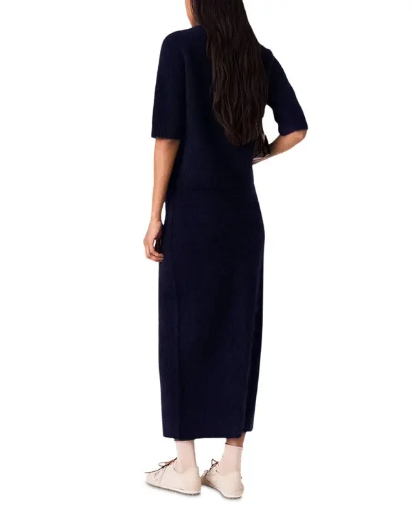 Maje Wool Midi Pencil Skirt