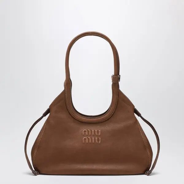 Miu Miu Oak-coloured Ivy Shopping Bag In Leather - Brown
