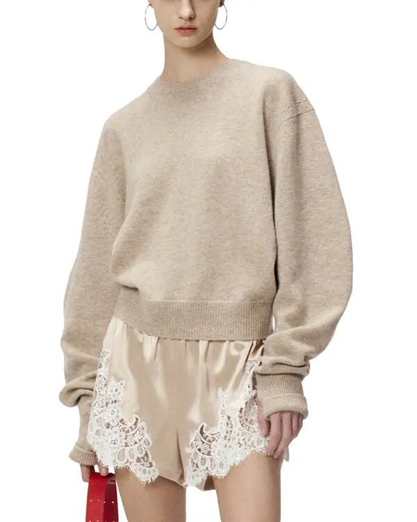 L'EMIUNE Wool & Cashmere Round Neck Sweater - Bg
