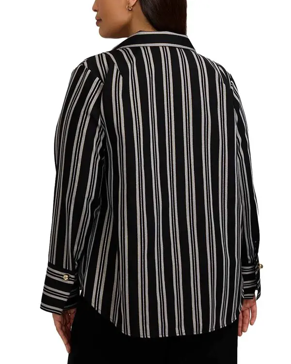 Foxcroft Catalina Lurex Striped Shirt