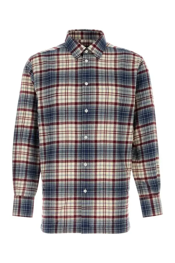 WILLY CHAVARRIA Embroidered Wool Flannel Shirt For