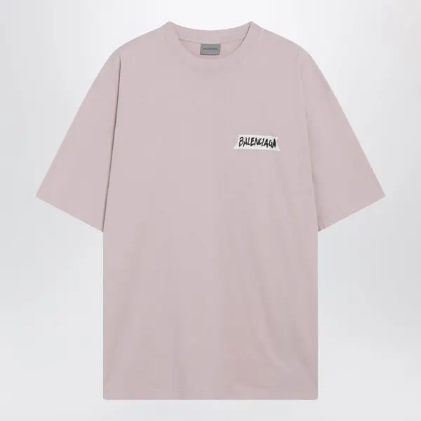 Balenciaga Masking Tape T-shirt In Cotton - Pink