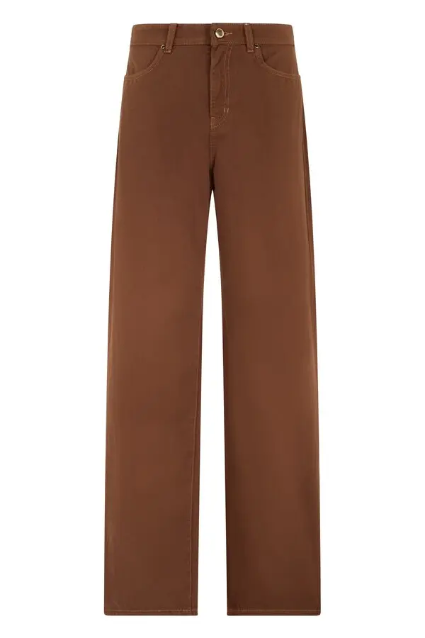 Max Mara Straight-leg High-waist Cotton Pants