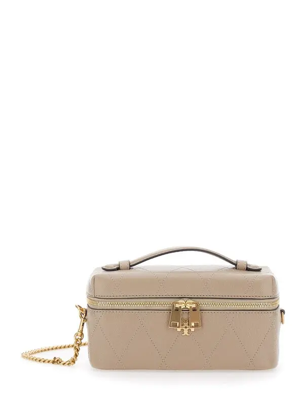 Tory Burch Quilted Zip Top Handle Vanity Case